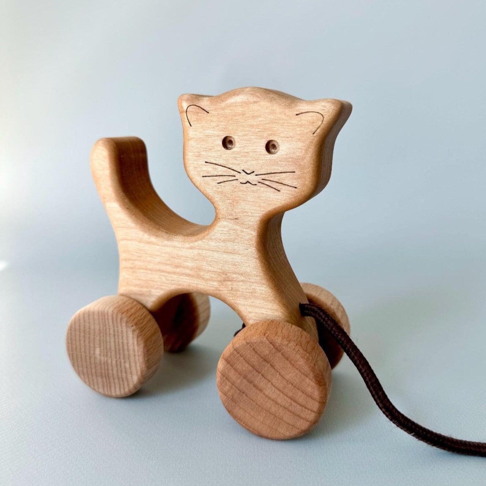 Wooden Pull Along Cat | Natural Wooden Toys | Early Learning Toys