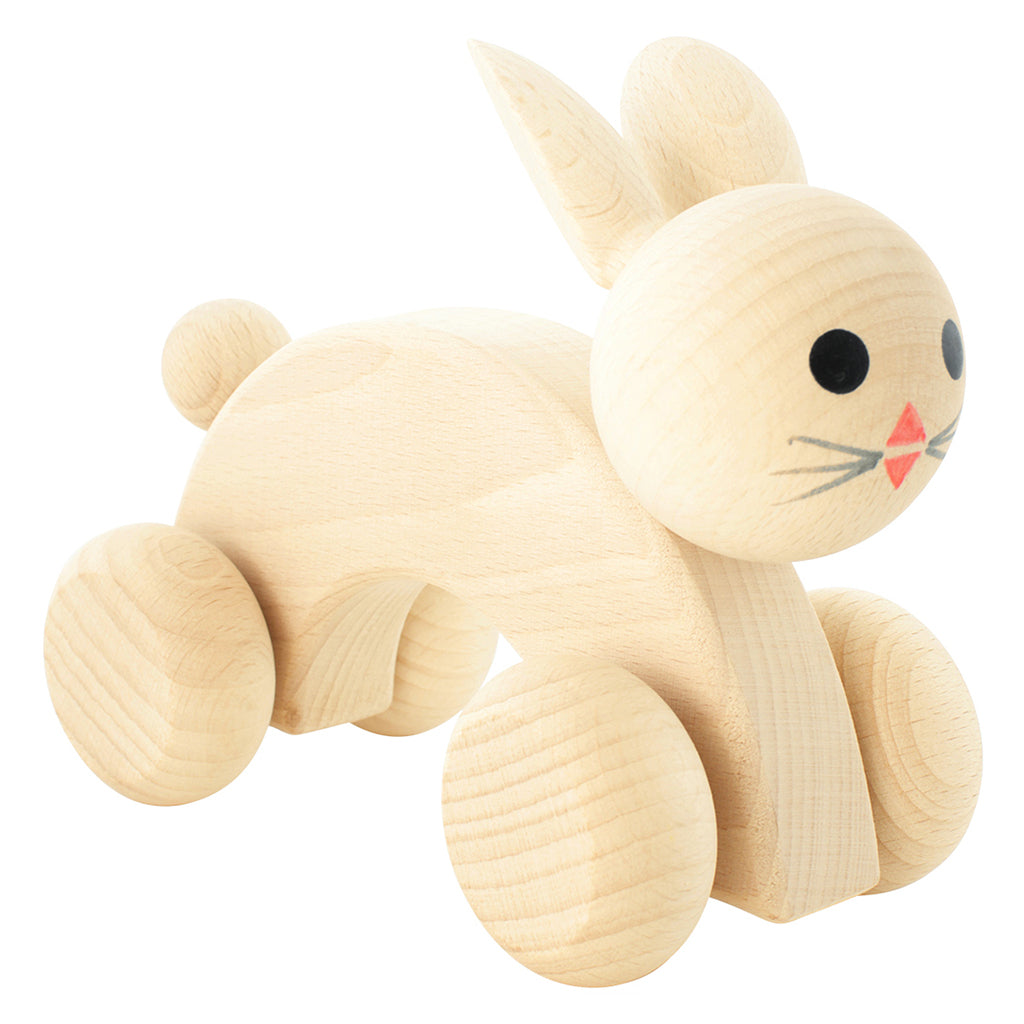 Wooden Push Along Toy Rabbit - Happy Go Ducky