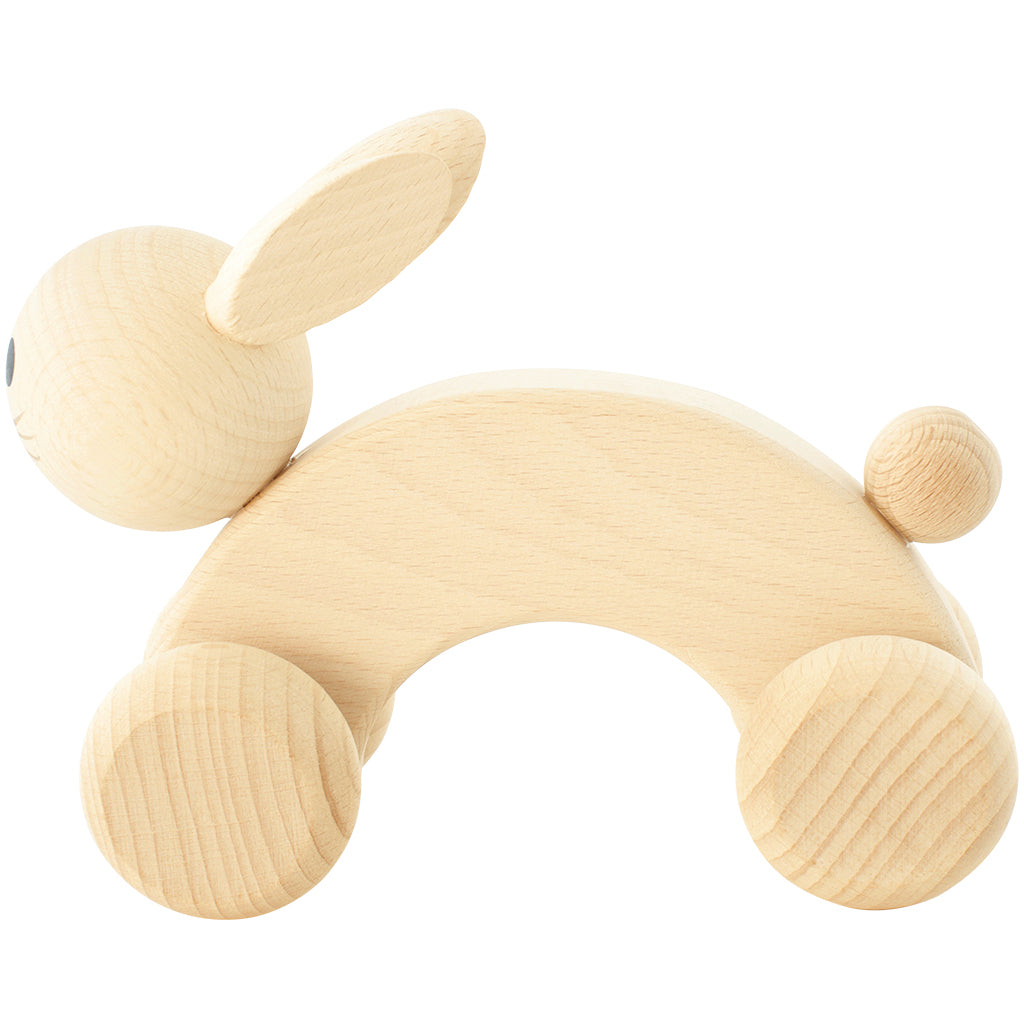 Wooden Push Along Toy Rabbit - Happy Go Ducky