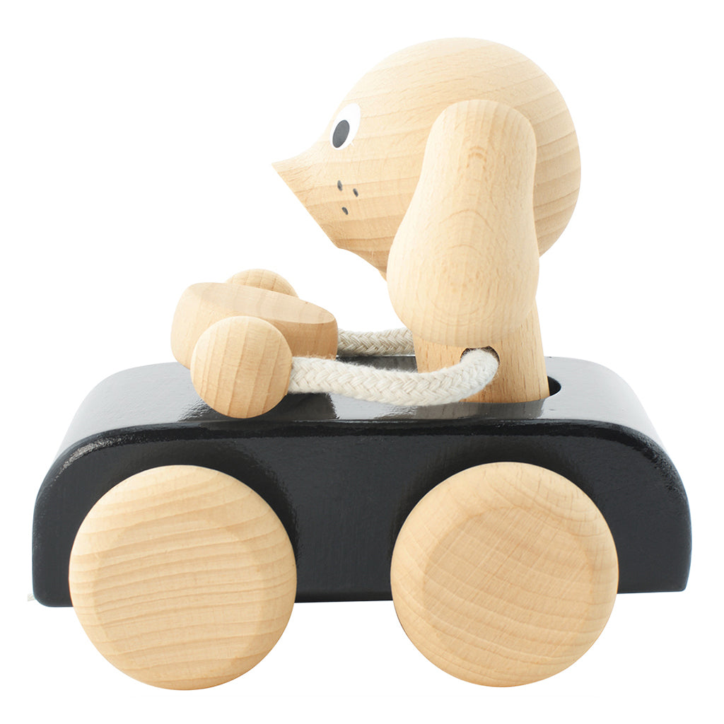 Wooden pull along car with dog - Jude - Push & Pull Toys For Toddlers.