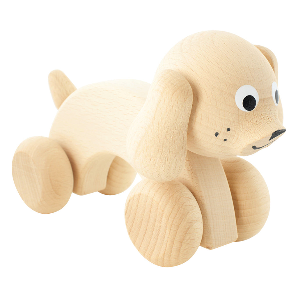 Wooden Push Along Puppy Dog - Happy Go Ducky