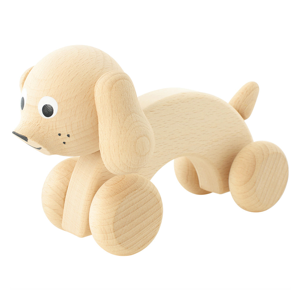 Wooden Push Along Puppy Dog - Happy Go Ducky