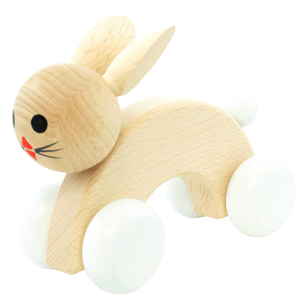 Wooden Push Along Toy Rabbit - Gifts For Easter - Wood Baby Toys