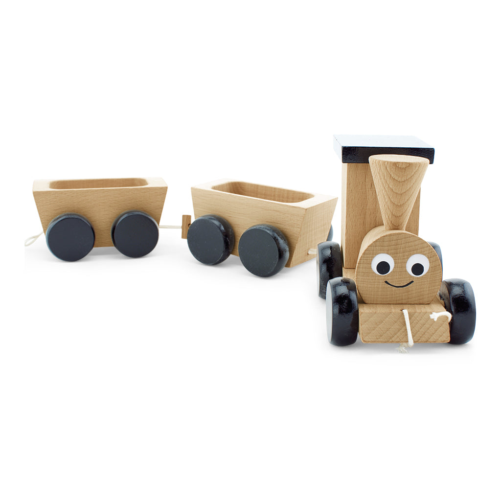 Pull Along Wooden Toy Train Set - Wooden Toys AUS - Happy Go Ducky