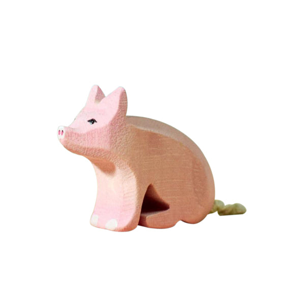 Wooden Piglet Figure | Waldorf & Montessori Toys | Bumbu Toys