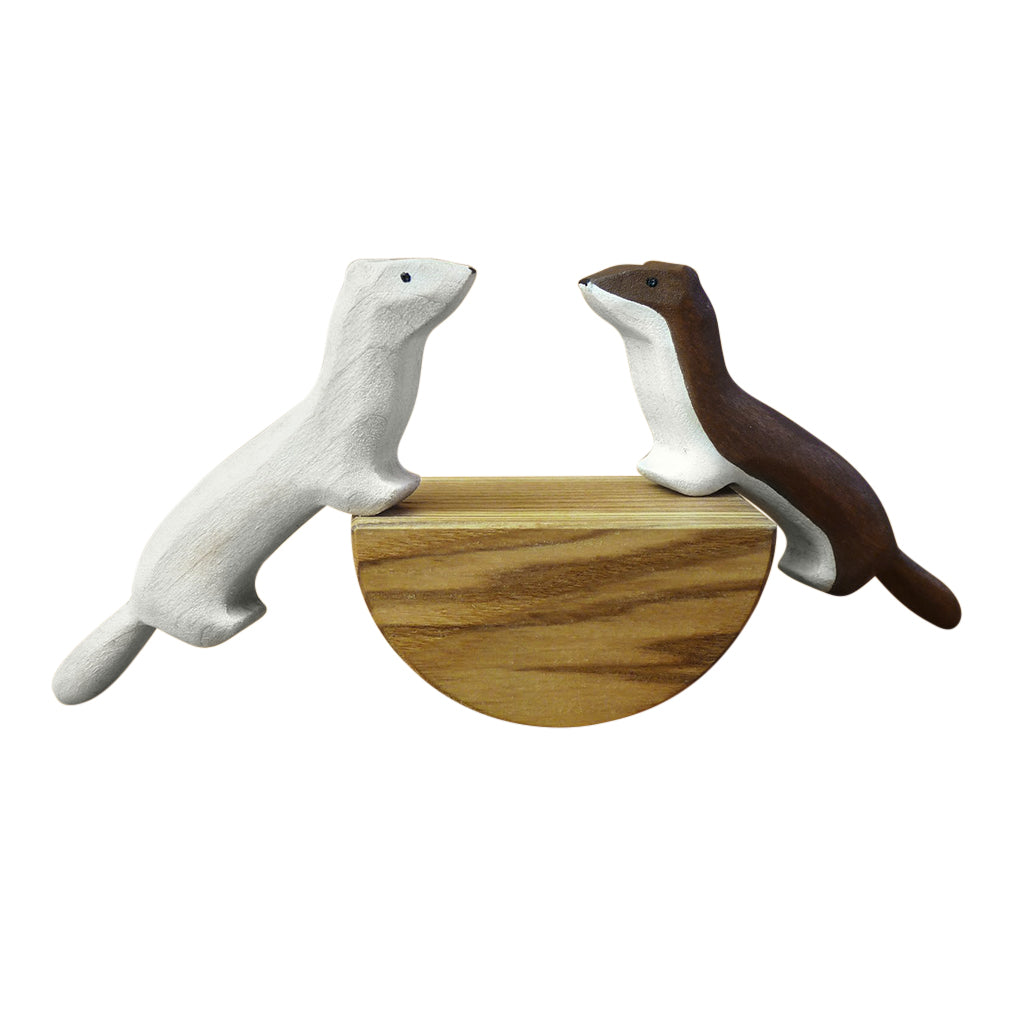 Wooden Weasel Figures | Waldorf Toys | Wooden Toy Animals